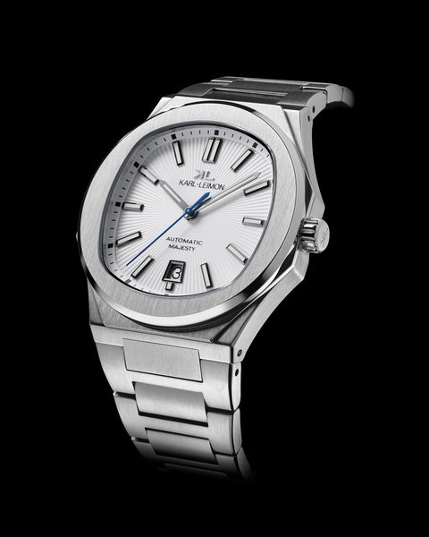 3Hands Date Fuji White - KARL-LEIMON Watches